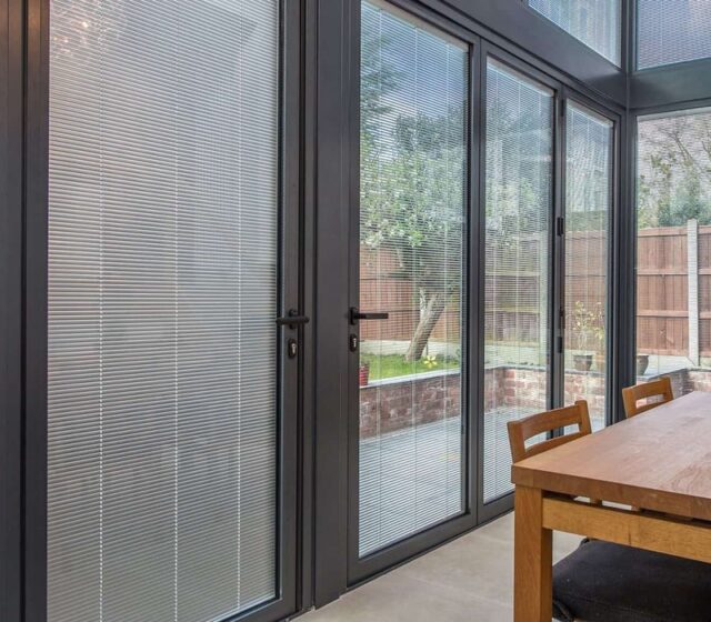 Integral Blinds for Bifold doors and Windows and doors, in glass